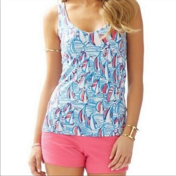 Lilly Pulitzer | Tops | Lilly Pulitzer Tabbie Tank Top In Red Right ...